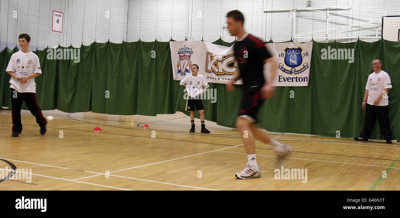 Soccer kickz goals thru football scargreen sports centre hi-res stock ...