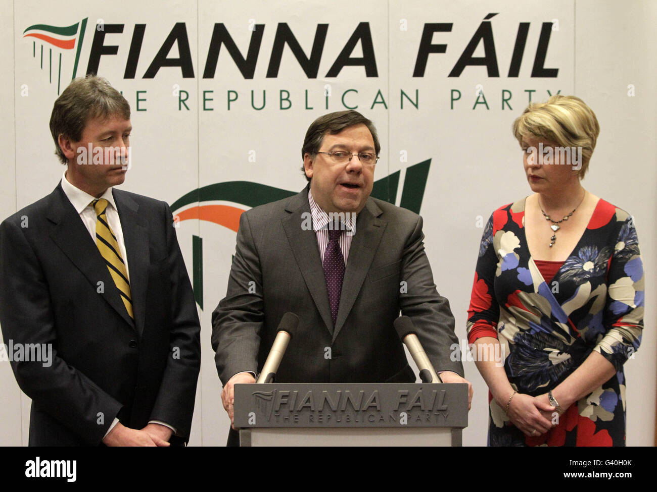 Brian Cowen leadership talks Stock Photo - Alamy