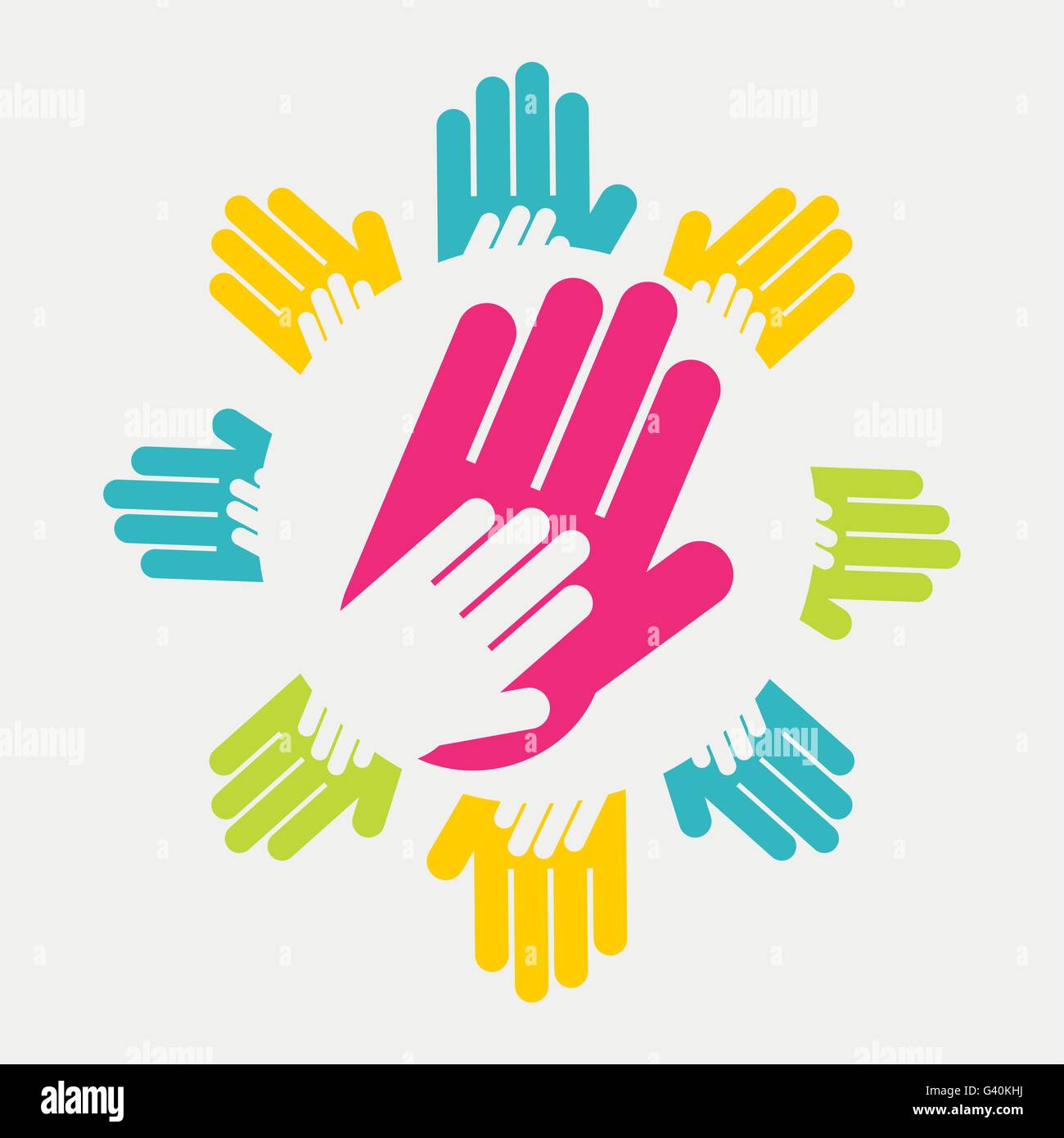 collaborative hands design Stock Vector Image & Art - Alamy