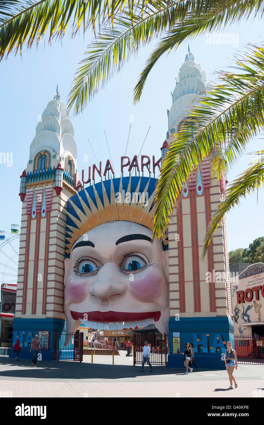 Entrance towers at Luna Park Sydney, Milsons Point, Sydney, New South ...