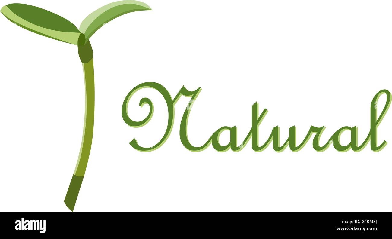 Label natural sprout symbol, isolated vector Stock Vector Image & Art ...