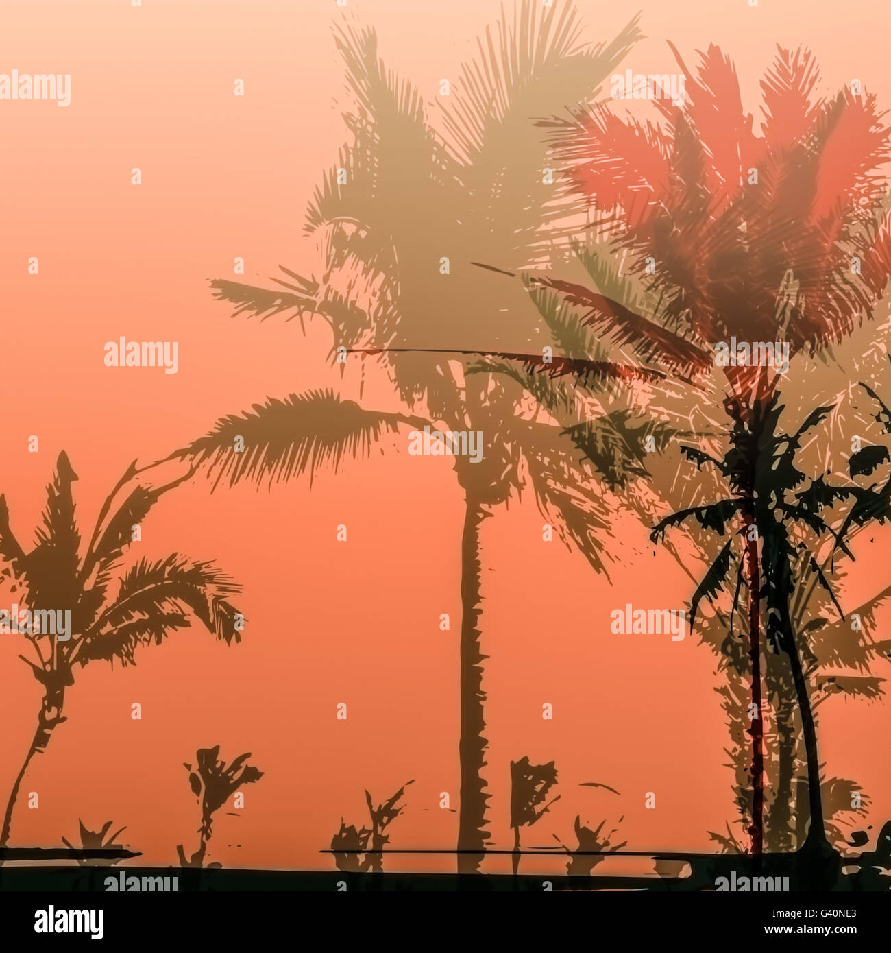 Palm tree print Stock Photo - Alamy