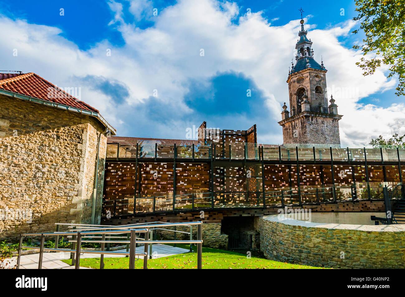 Medieval refrigerator in Vitoria, in the background the steeple of the ...
