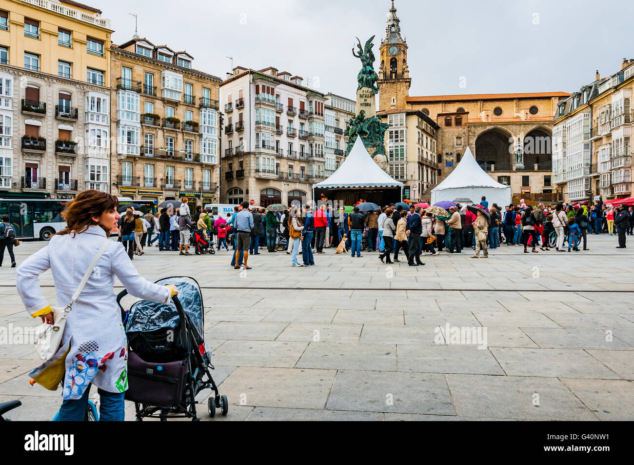Virgen Blanca square. Vitoria-Gasteiz, Álava, Basque Country, Spain ...