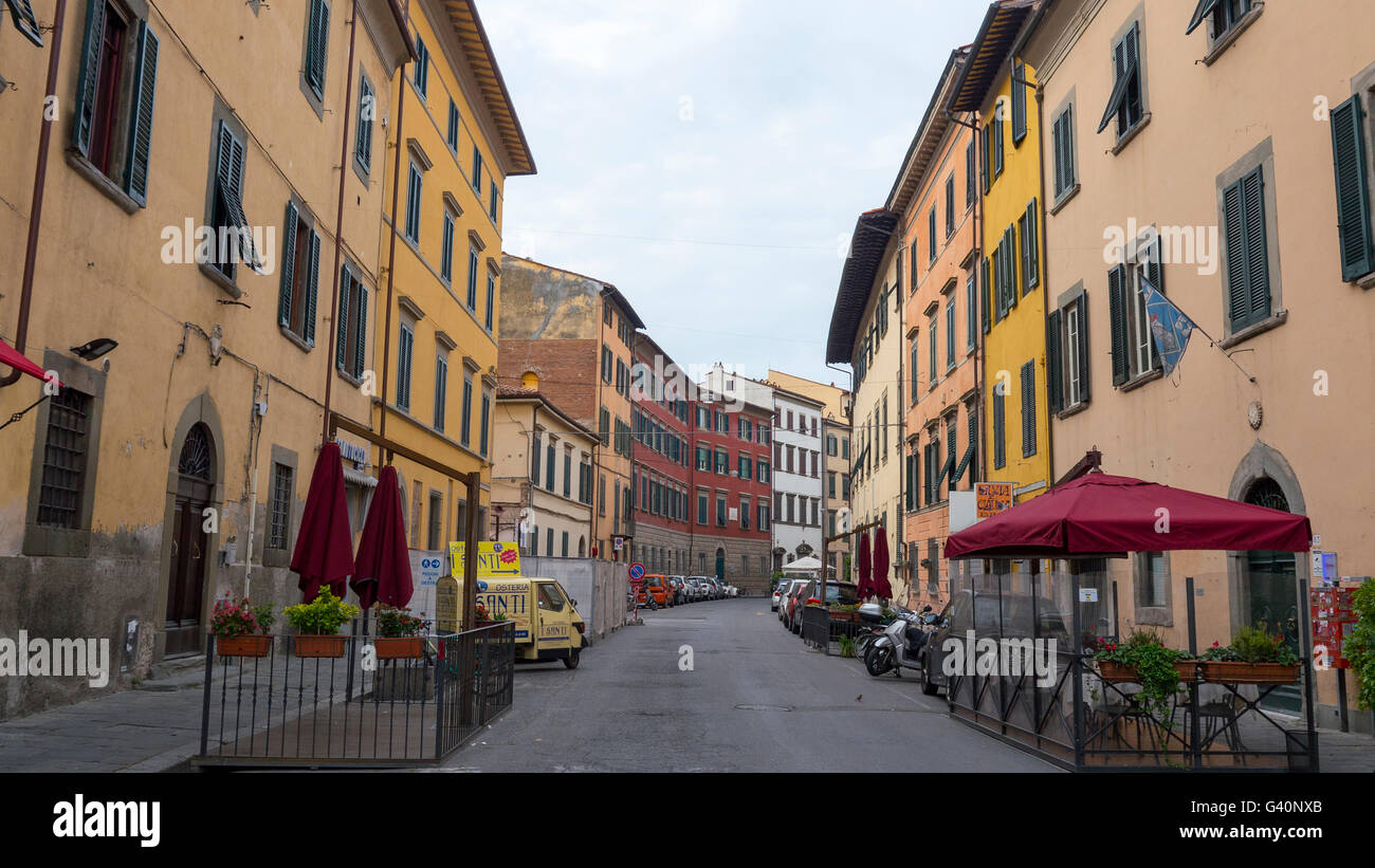 Pisa city, Italy. View of old streets and various buildings Stock Photo ...