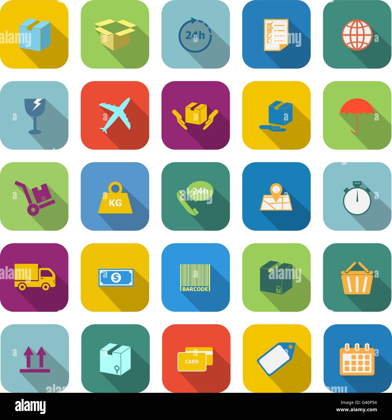 Shipping container on truck Stock Vector Images - Alamy