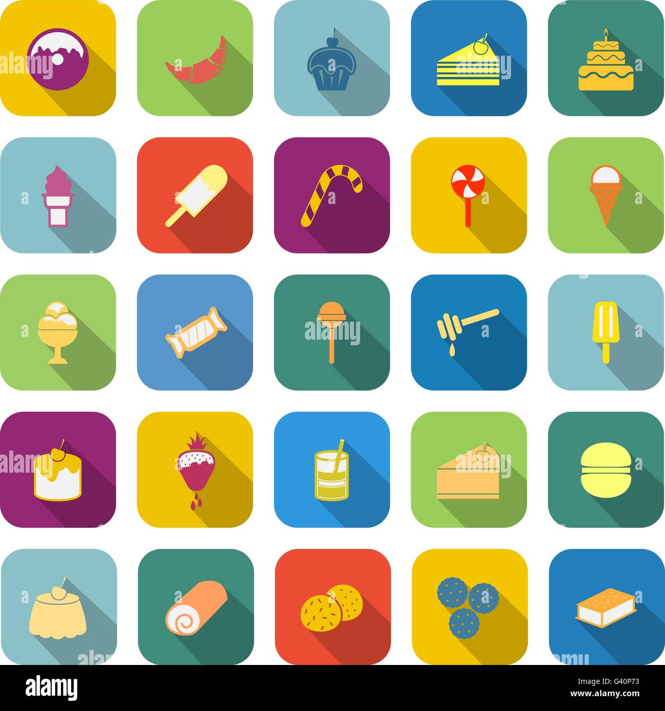 Dessert color icons on Stock Vector Images - Alamy