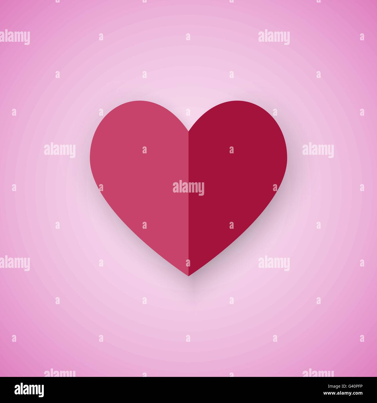 Red heart on pink background, stock vector Stock Vector Image & Art - Alamy