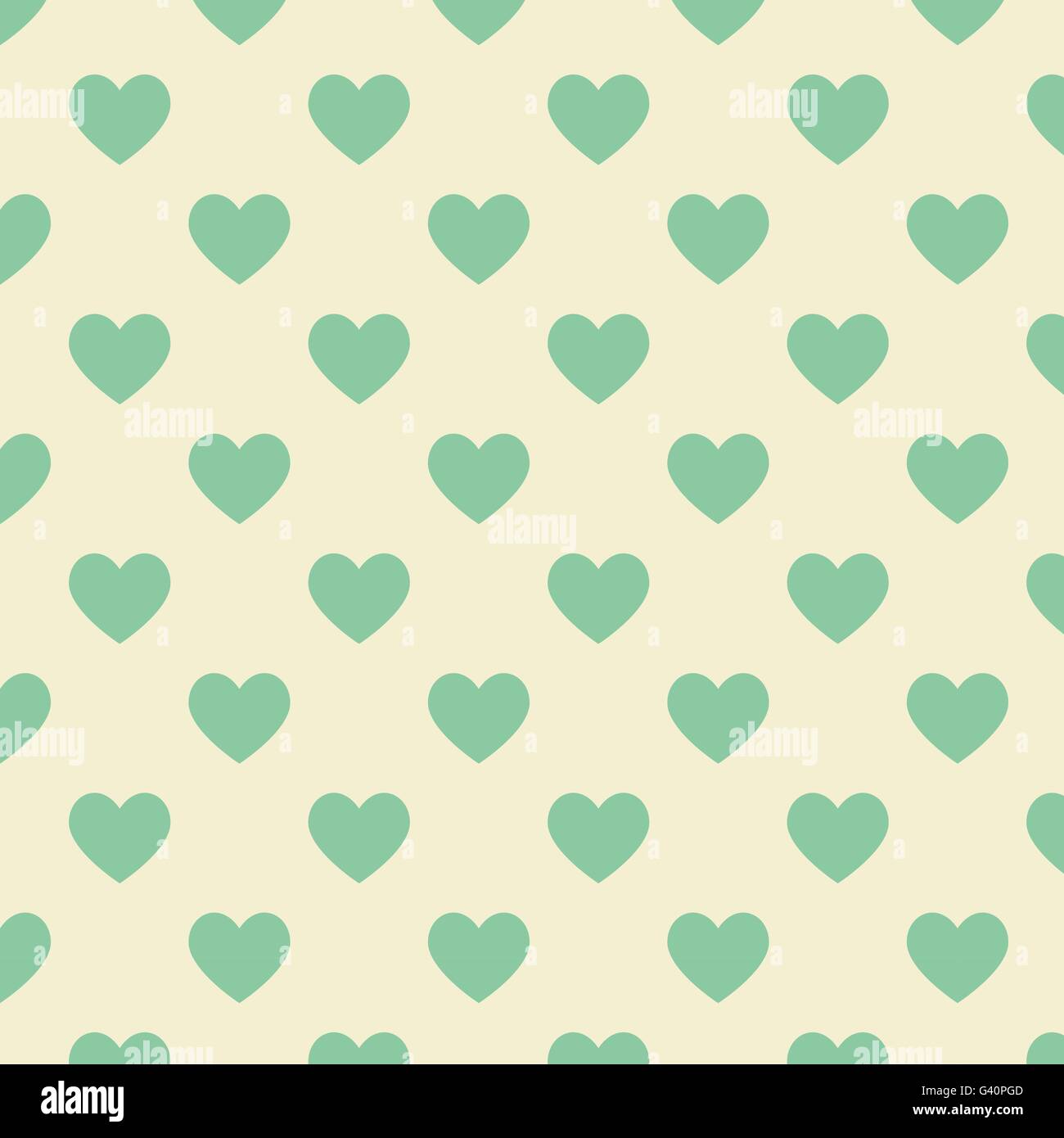 Seamless polka dot yellow pattern with green heart, stock vector Stock ...