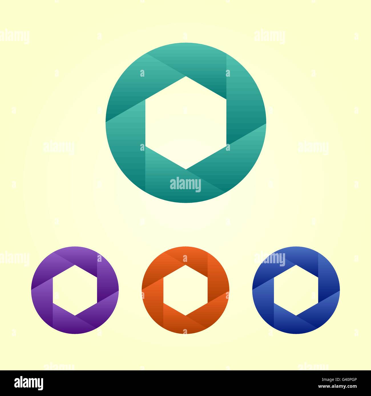 Shutter color icons on yellow background, stock vector Stock Vector ...