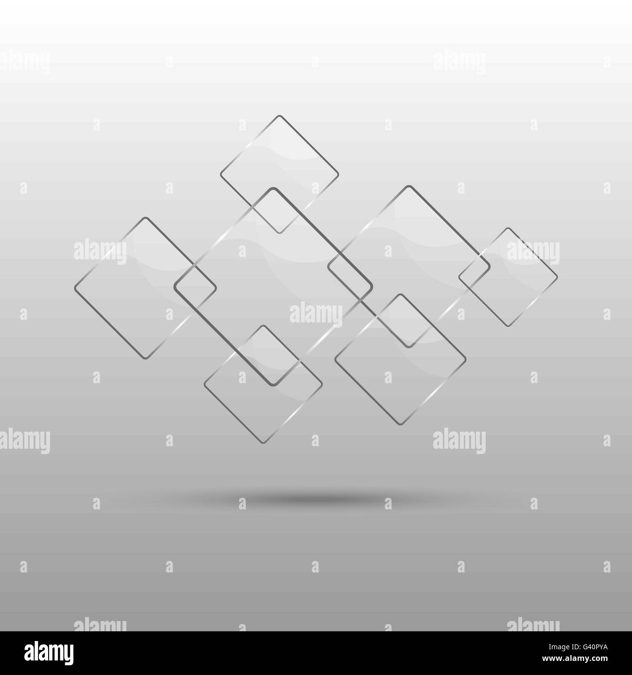Abstract background with transparent elements on gray background Stock ...