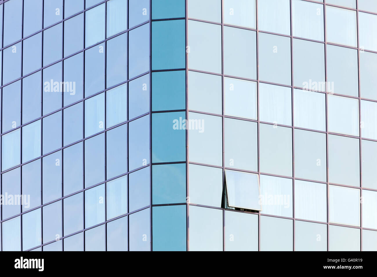 glass facade with opened windows on a modern building Stock Photo - Alamy