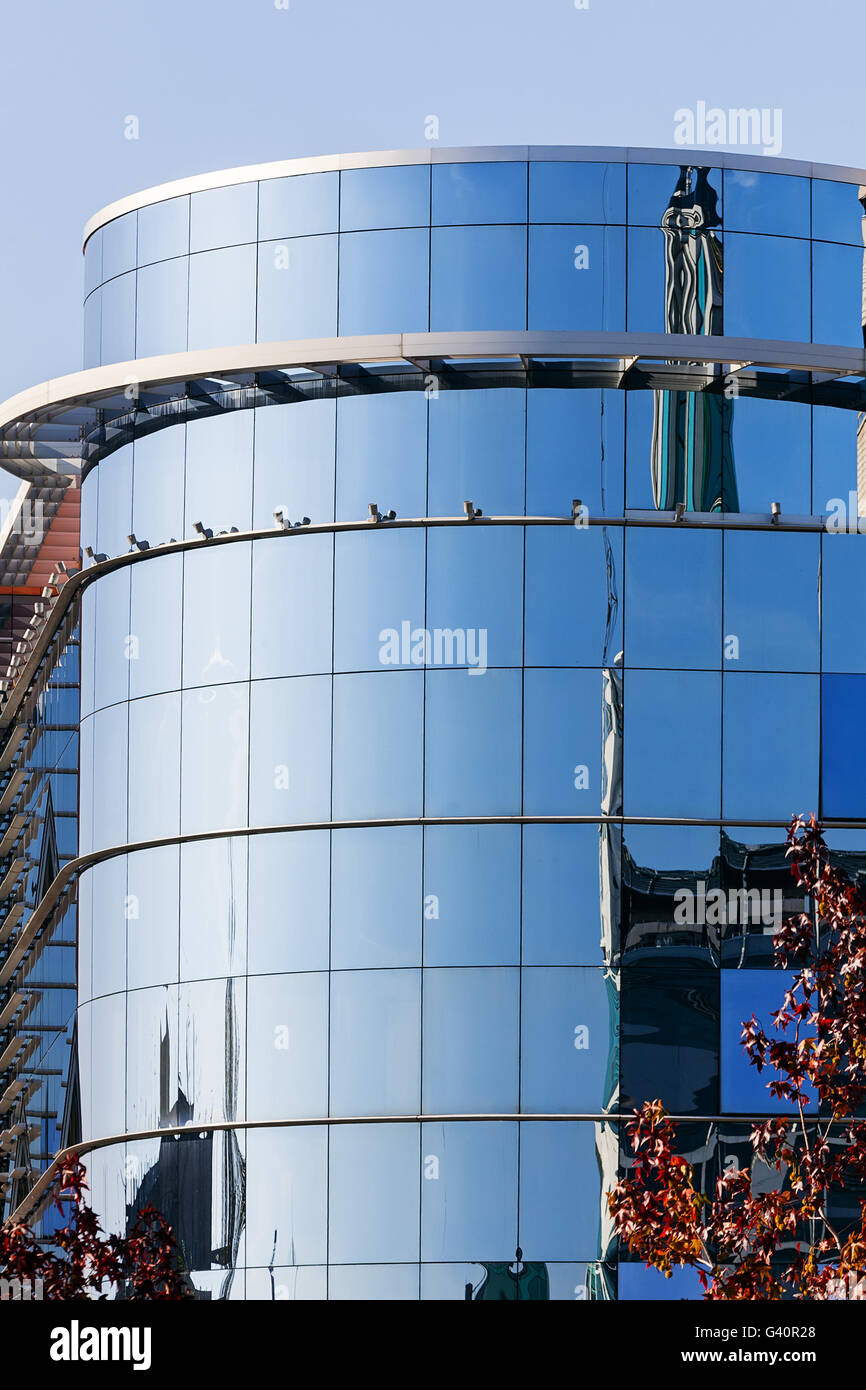 Modern building detail with blue glass facade Stock Photo - Alamy
