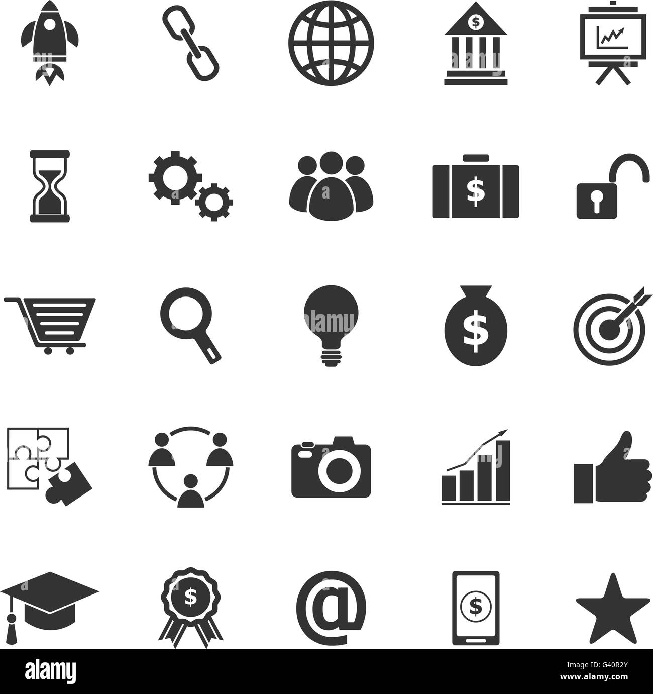 Start up icons on white background, stock vector Stock Vector Image ...