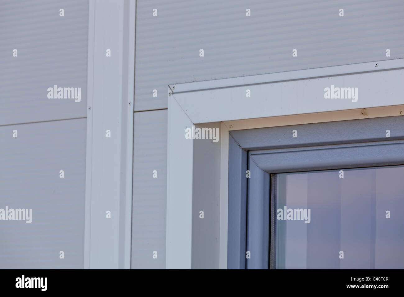 details of aluminum facade and aluminum panels on industrial building ...
