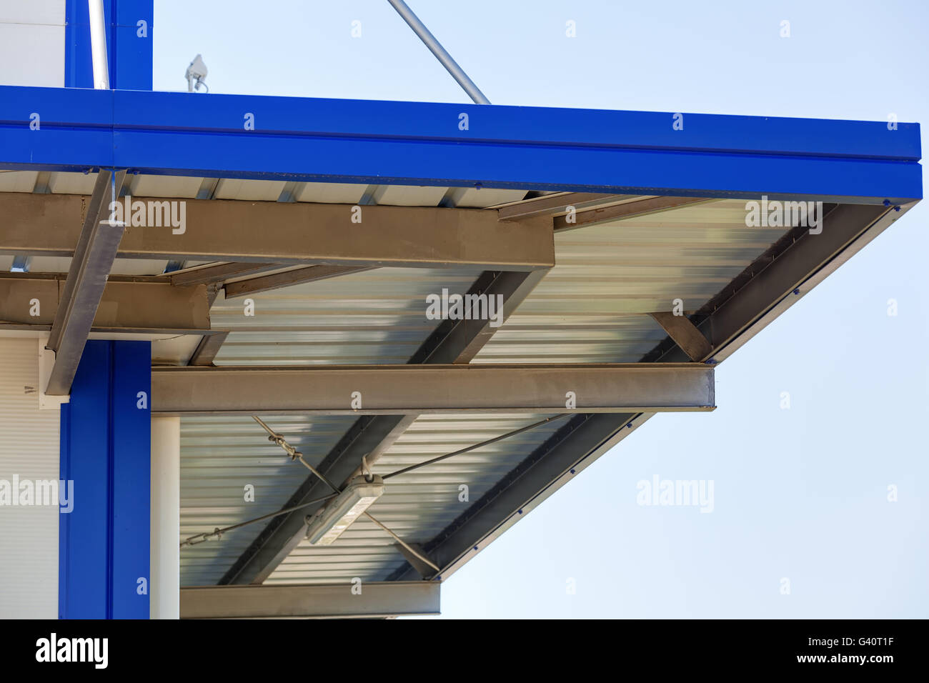 details of aluminum facade and aluminum panels on industrial building ...