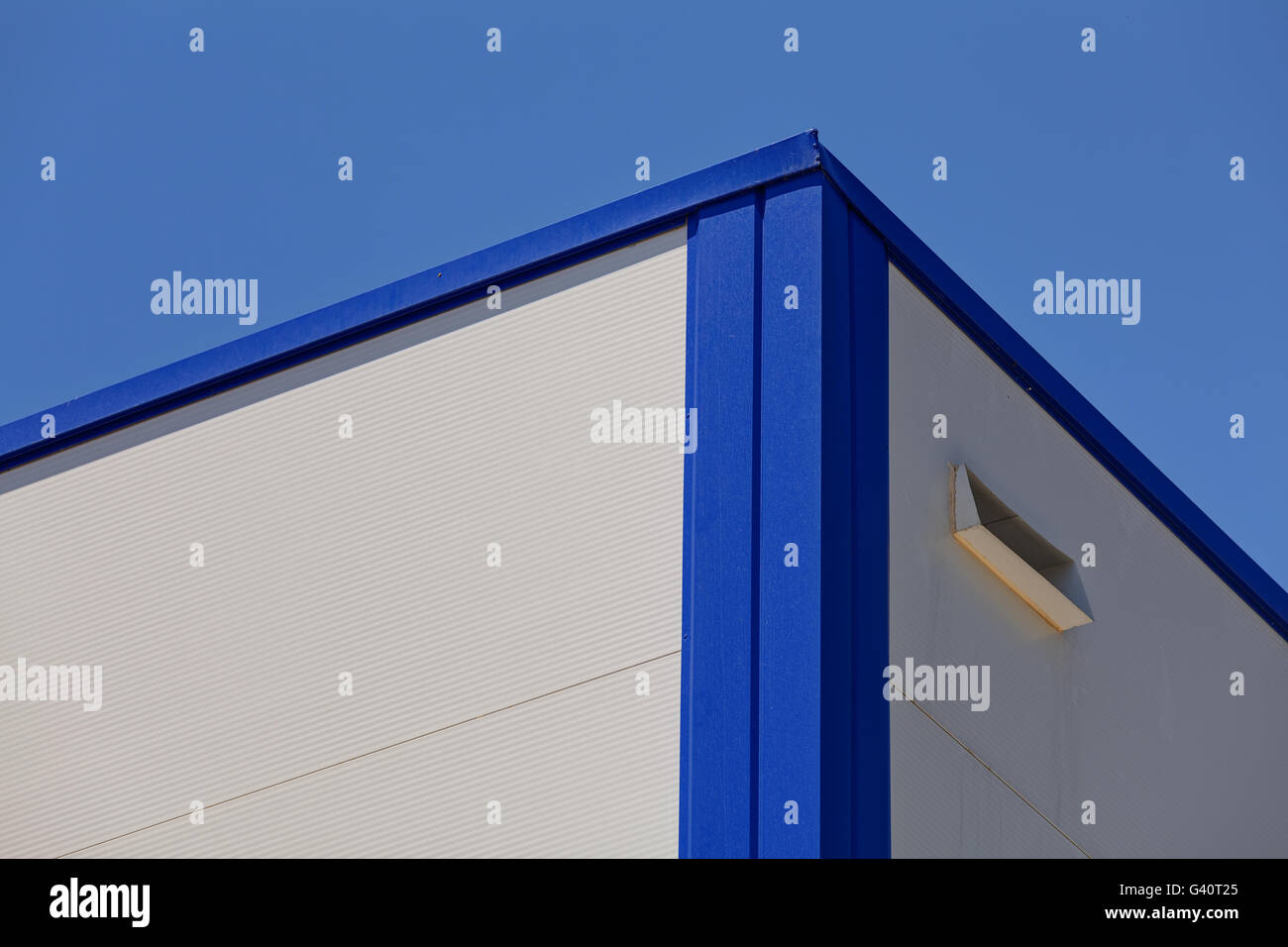 details of aluminum facade and aluminum panels on industrial building ...