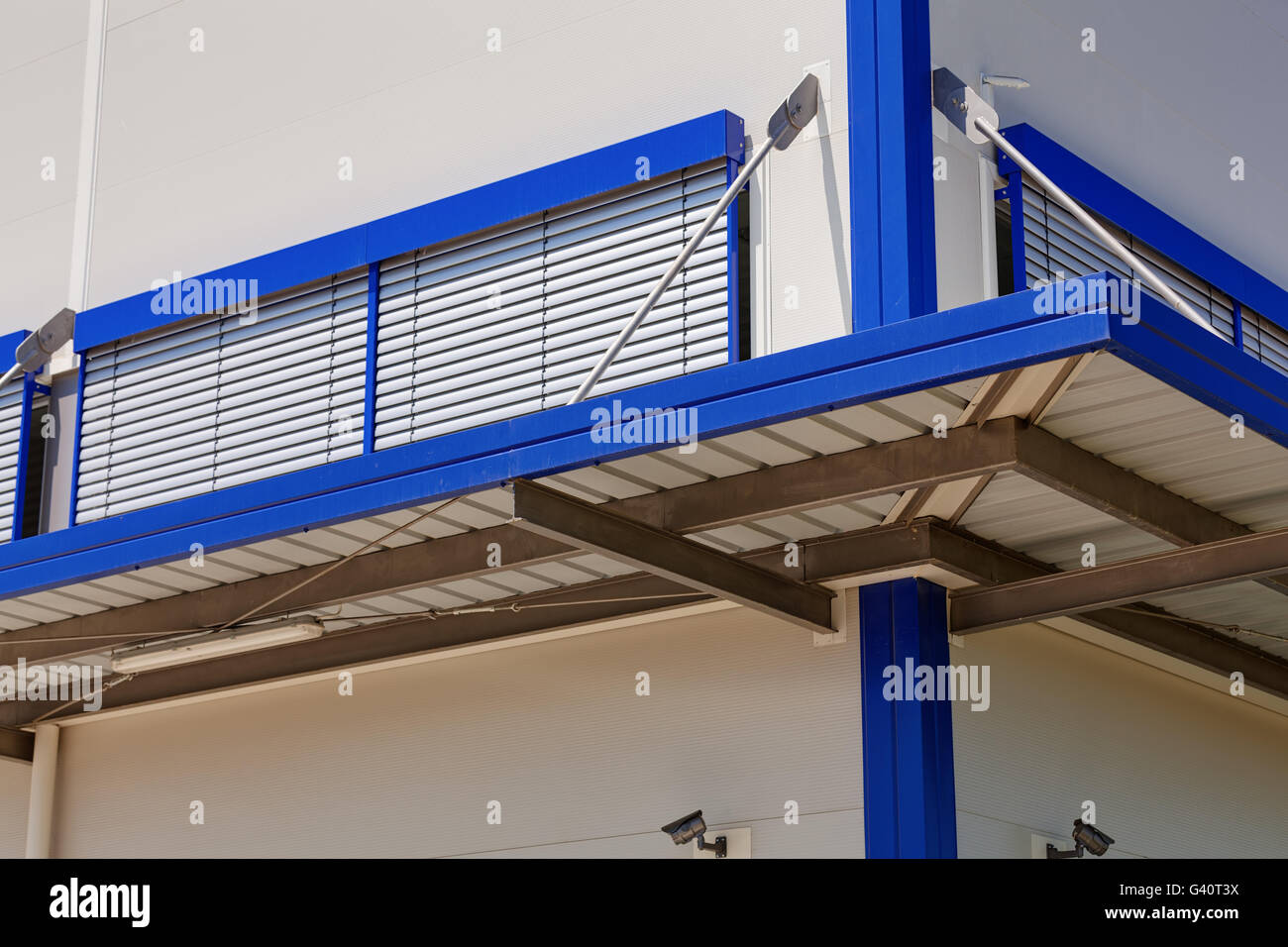 details of aluminum facade and aluminum panels on industrial building ...