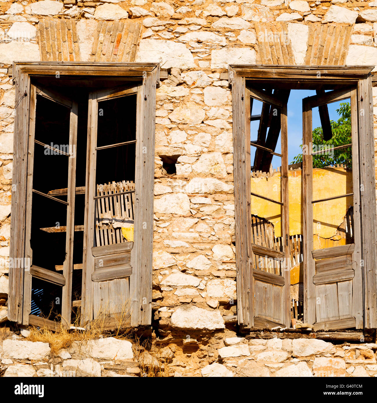 in the greece island window and door white colors old architecture ...