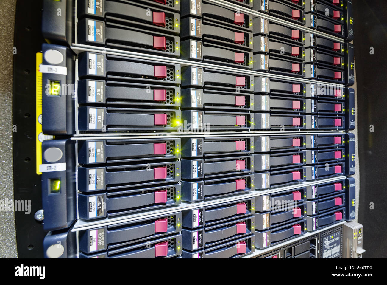 detail of modern hi tech data server in network center Stock Photo - Alamy