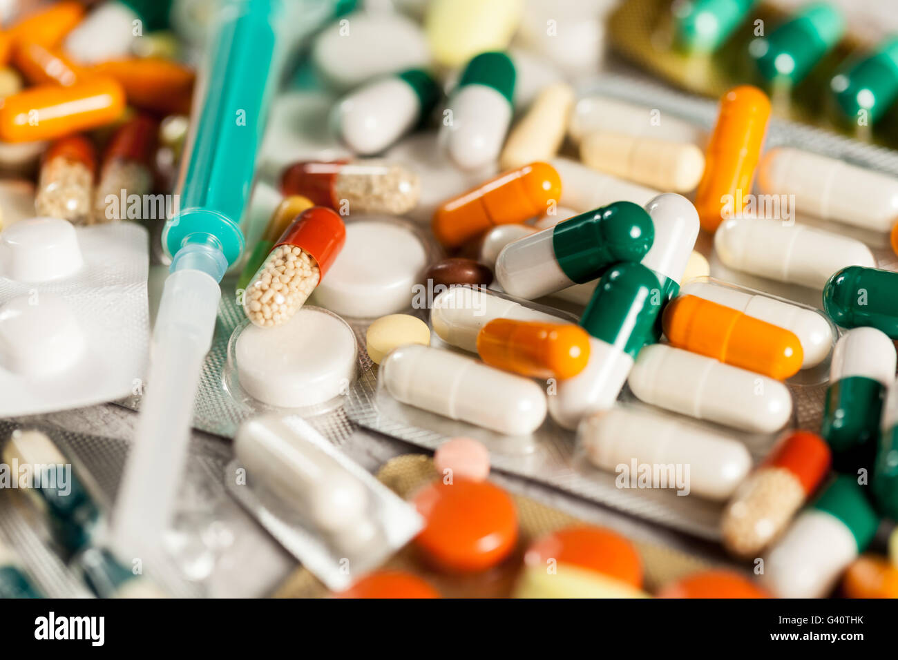 Antibiotic prescription. Healthcare treatment with antibiotics ...