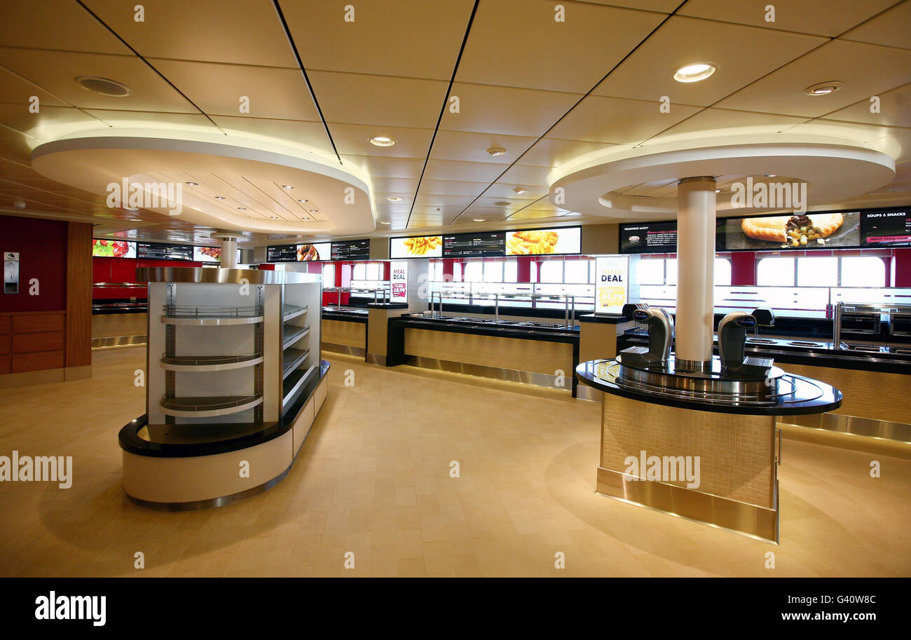 A general view of one of the new passenger cafes onboard new P&O ...
