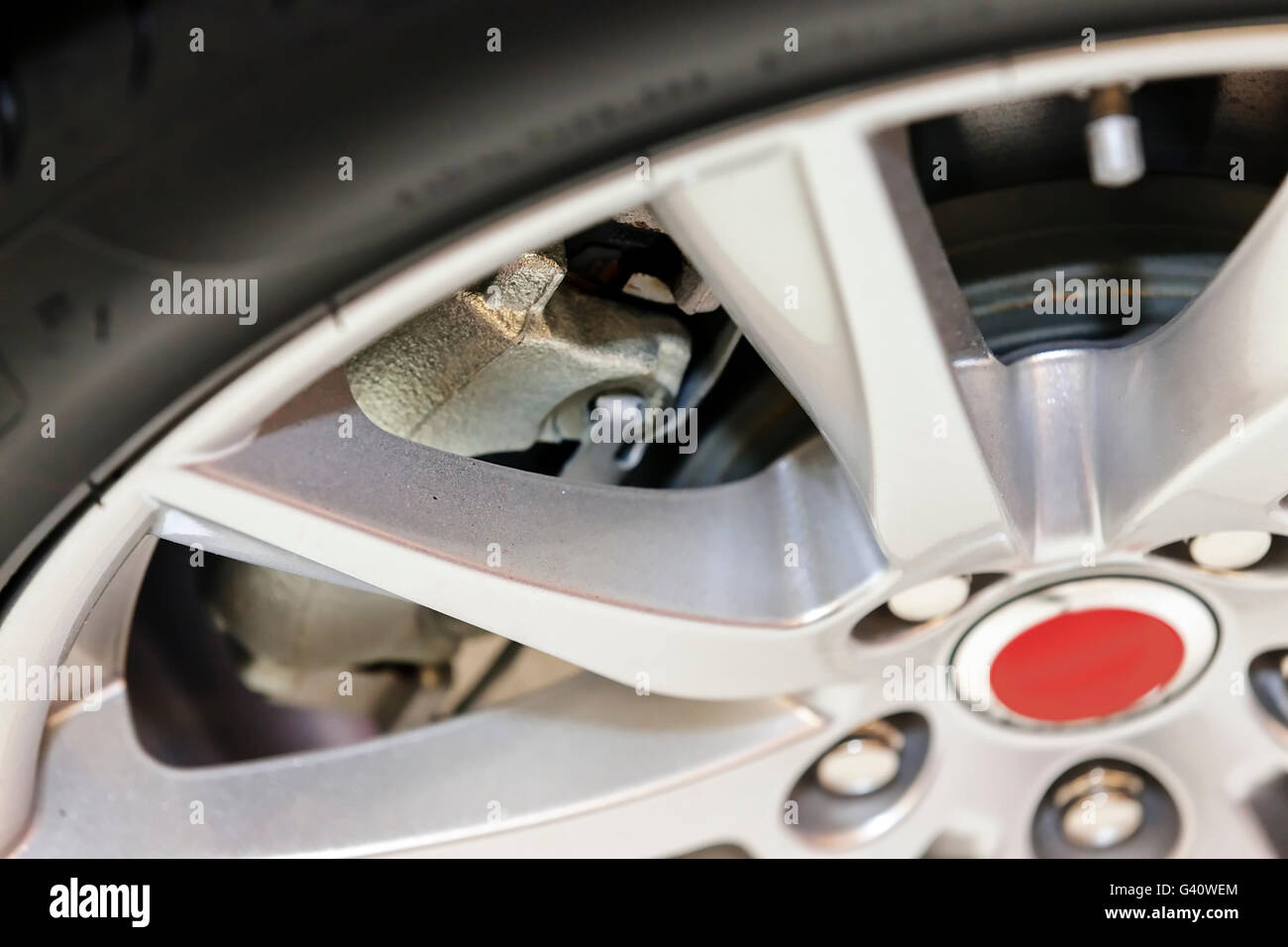Steel detail inside of car wheel; note shallow depth of field Stock ...