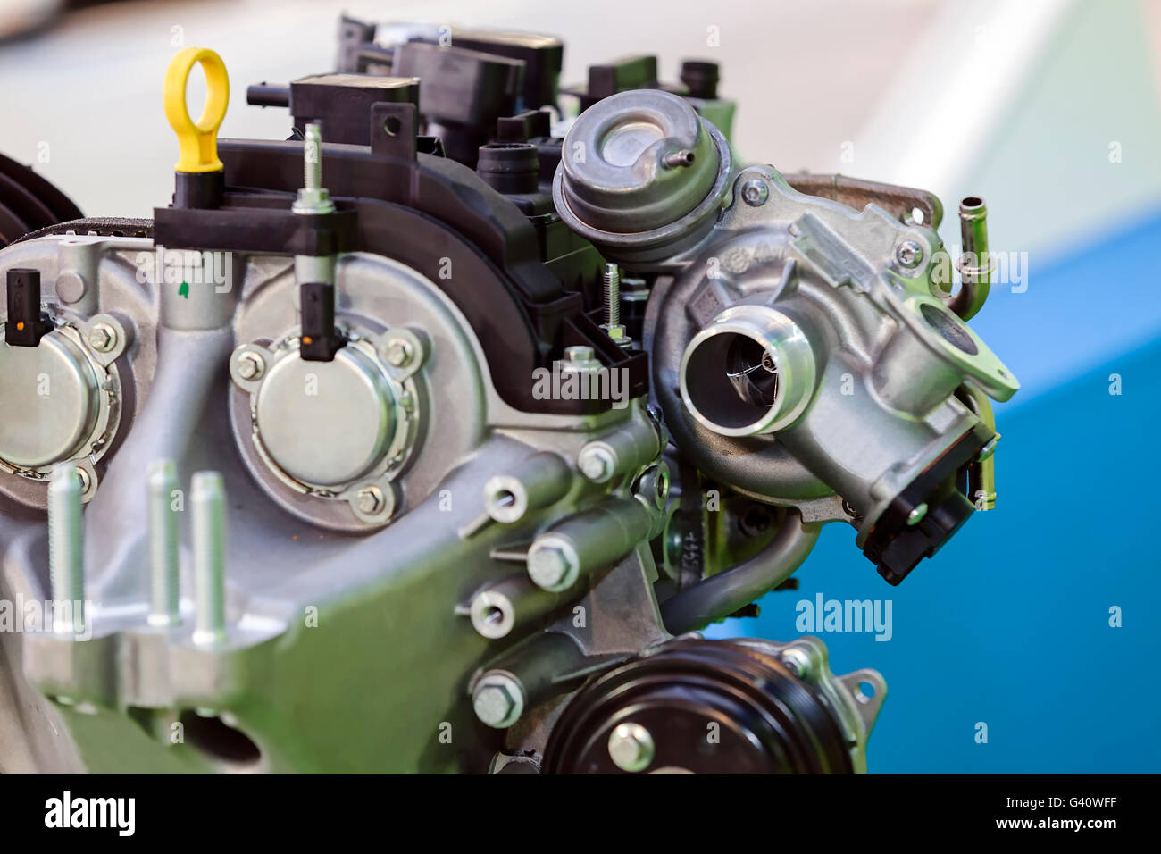 One detail and part of car engine; note shallow depth of field Stock ...