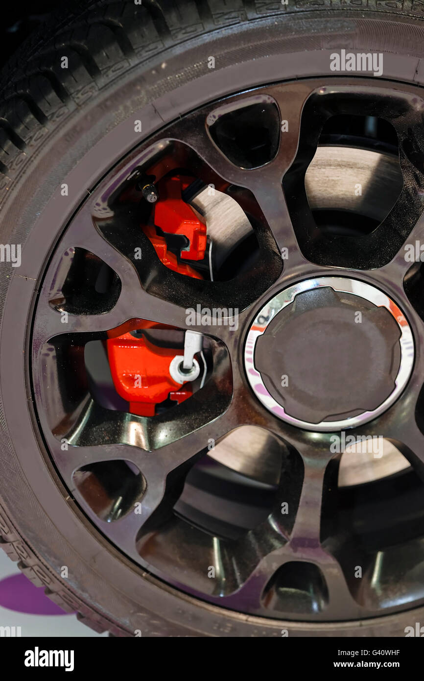 Steel detail inside of car wheel; note shallow depth of field Stock ...