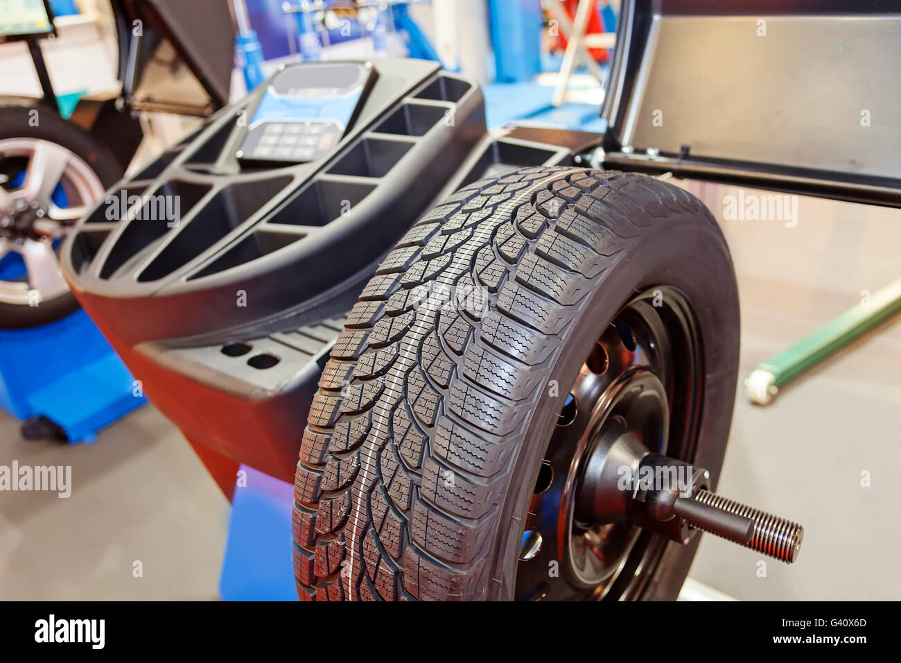 Advanced car service station and diagnostic equipment; note shallow ...