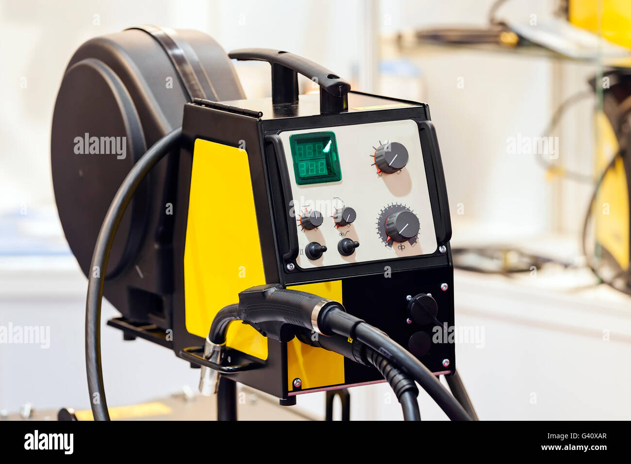 Advanced car service station and diagnostic equipment; note shallow ...