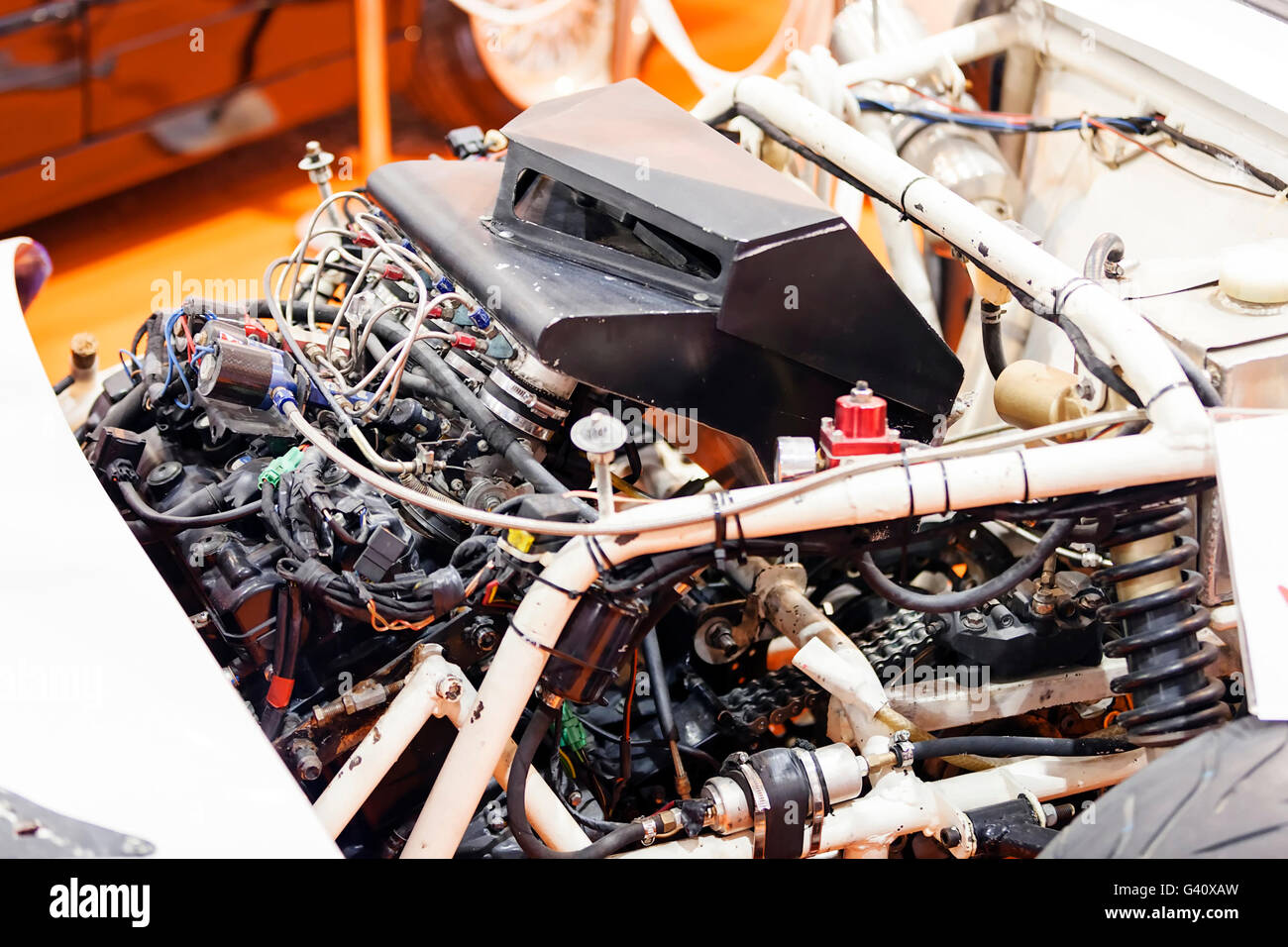 One detail and part of car engine; note shallow depth of field Stock ...