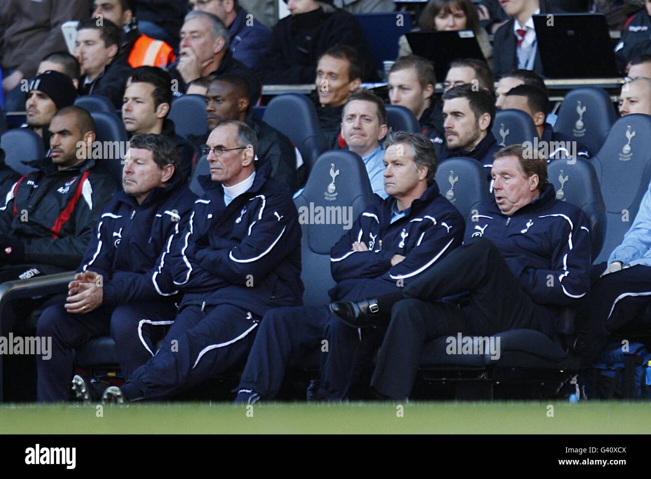 Tottenham hotspur manager harry redknapp far right hi-res stock ...