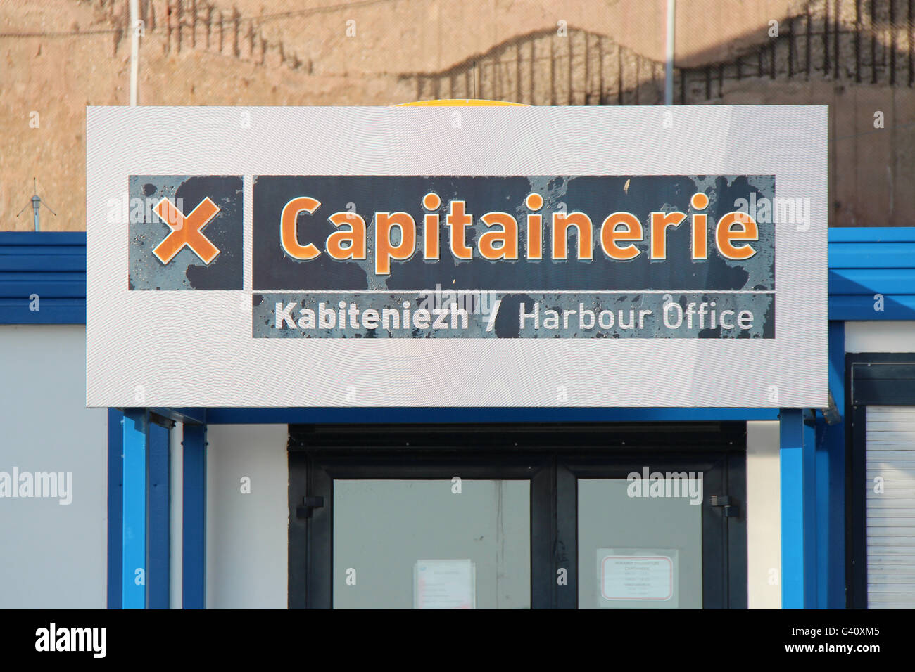 Entrance of the port authority in the naval base of Lorient (France ...