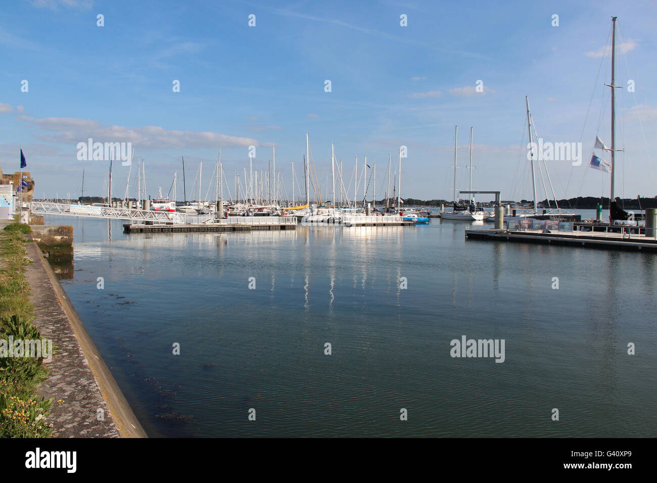 Pleasure port in front of the naval base of Lorient (France Stock Photo ...