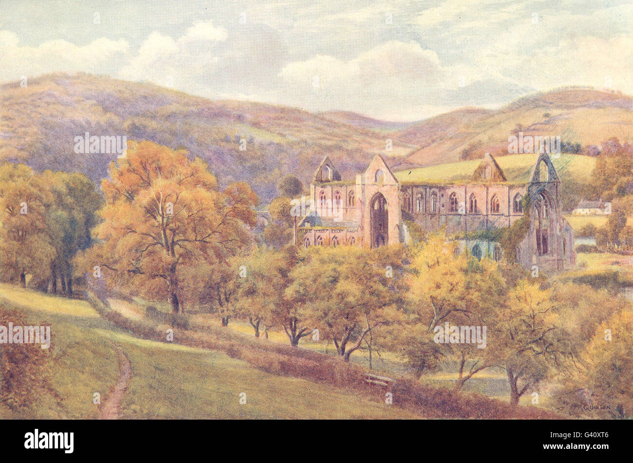 WALES: Tintern Abbey, antique print 1911 Stock Photo - Alamy