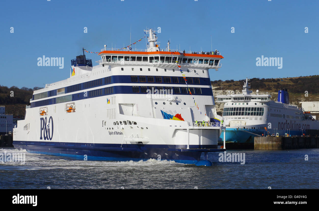 A general view of the new P&O Ferries largest cross Channel ferry, the ...