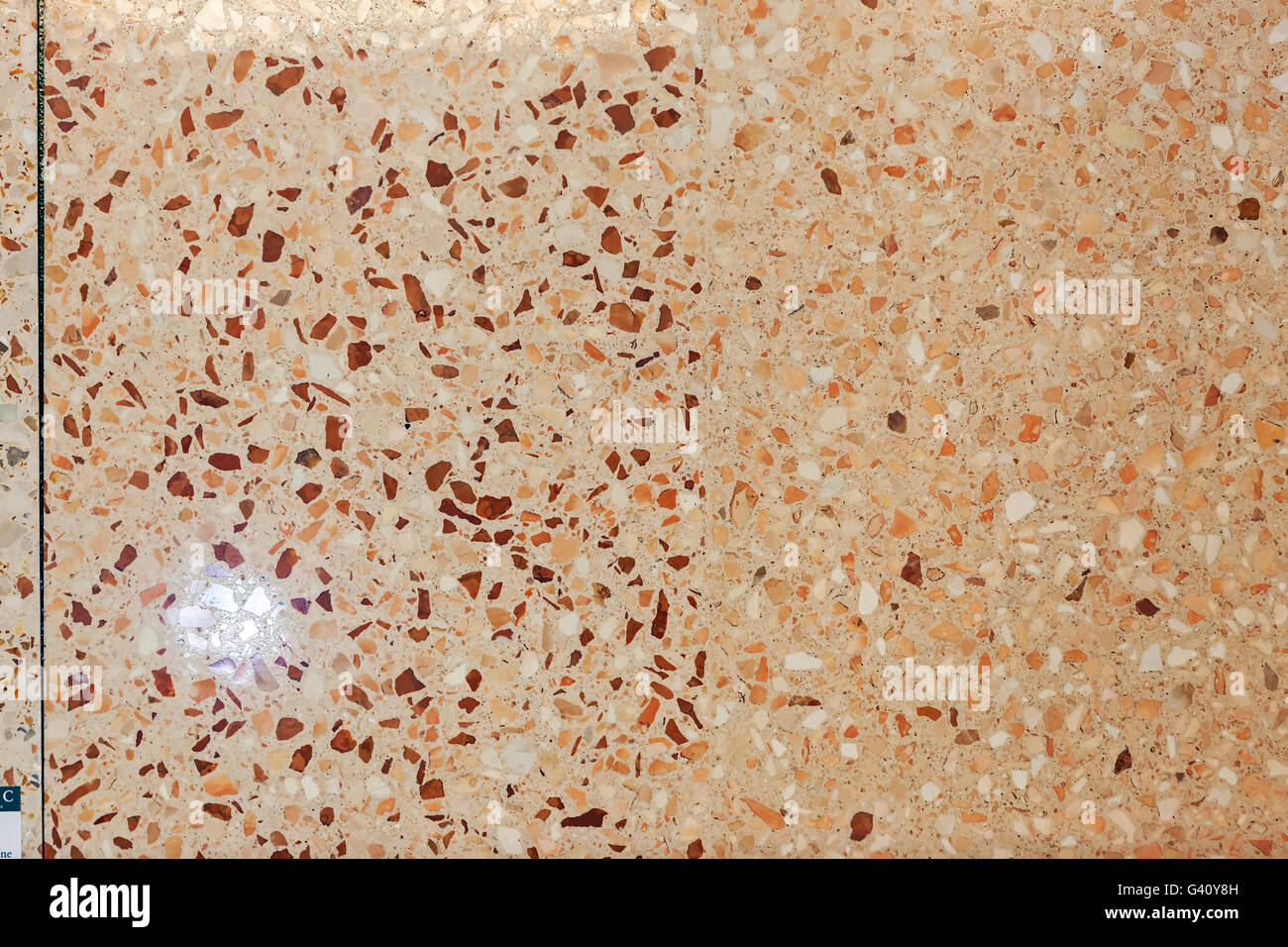 Close up of colorful bathroom floor and wall decorated ceramic tiles ...