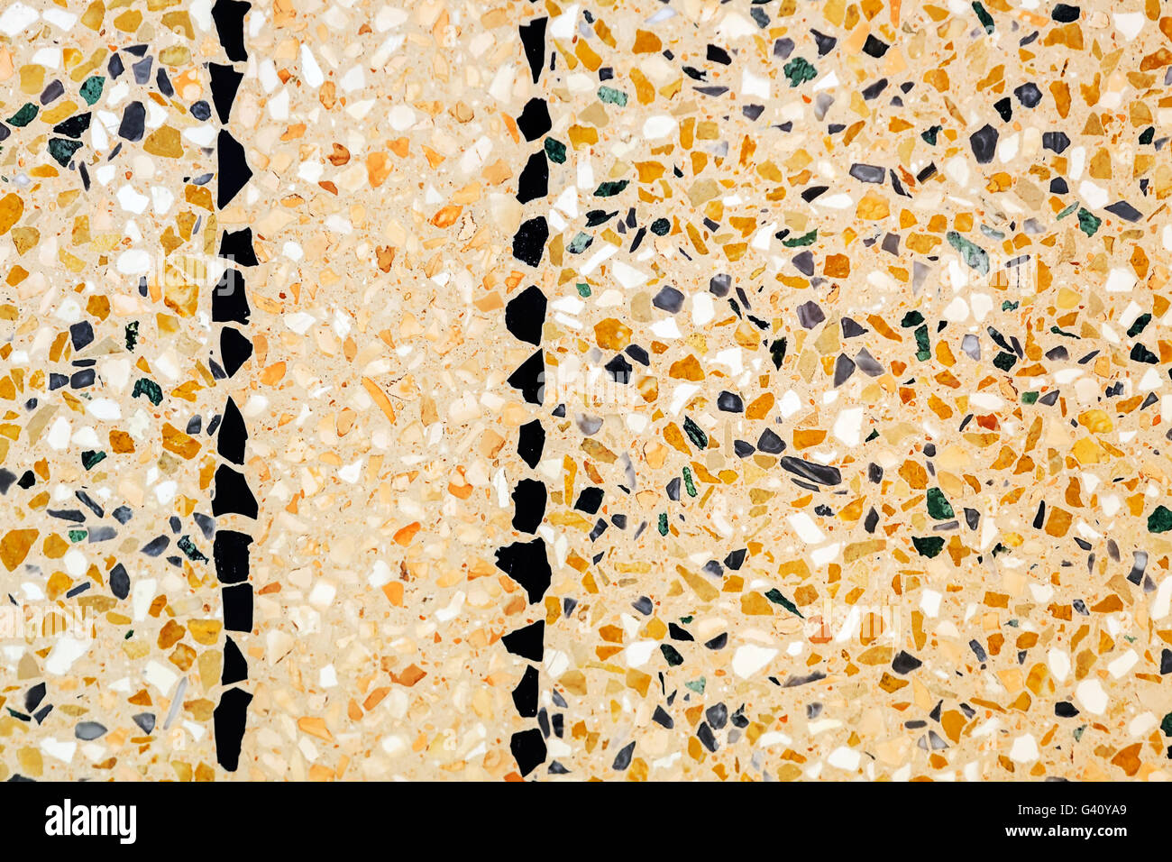 Close up of colorful bathroom floor and wall decorated ceramic tiles ...