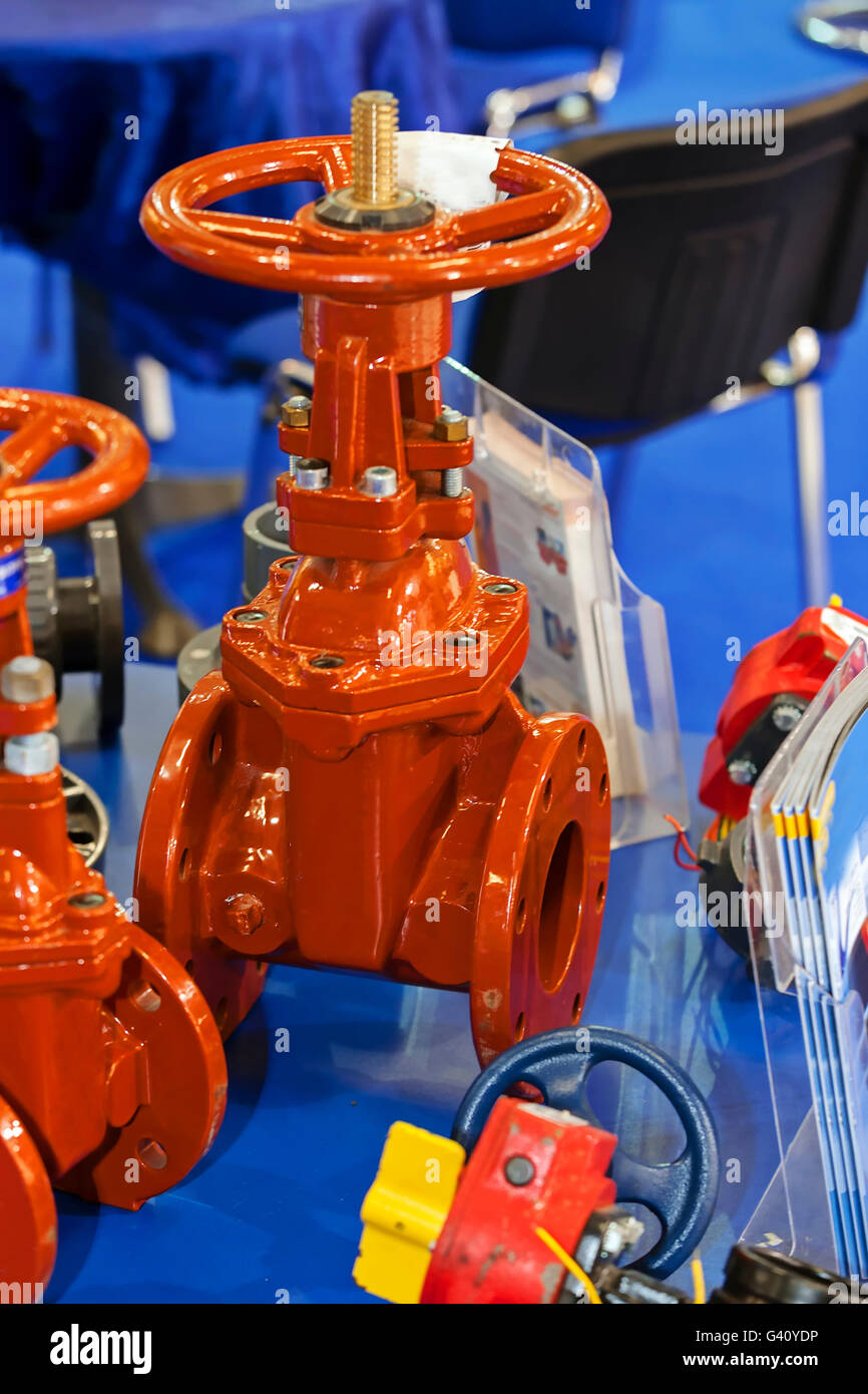 New valves for flow control of cold and hot water Stock Photo - Alamy