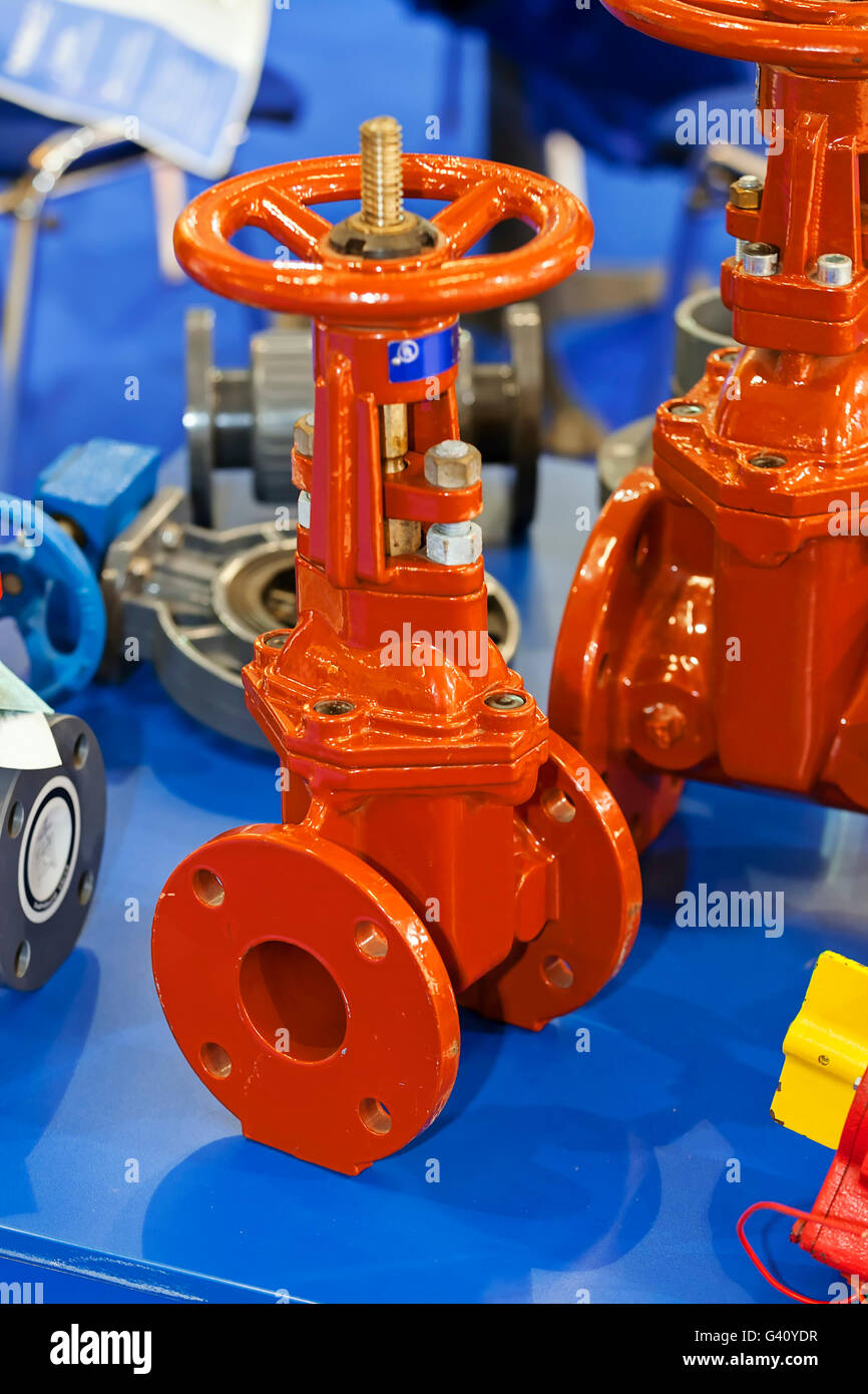 New valves for flow control of cold and hot water Stock Photo - Alamy