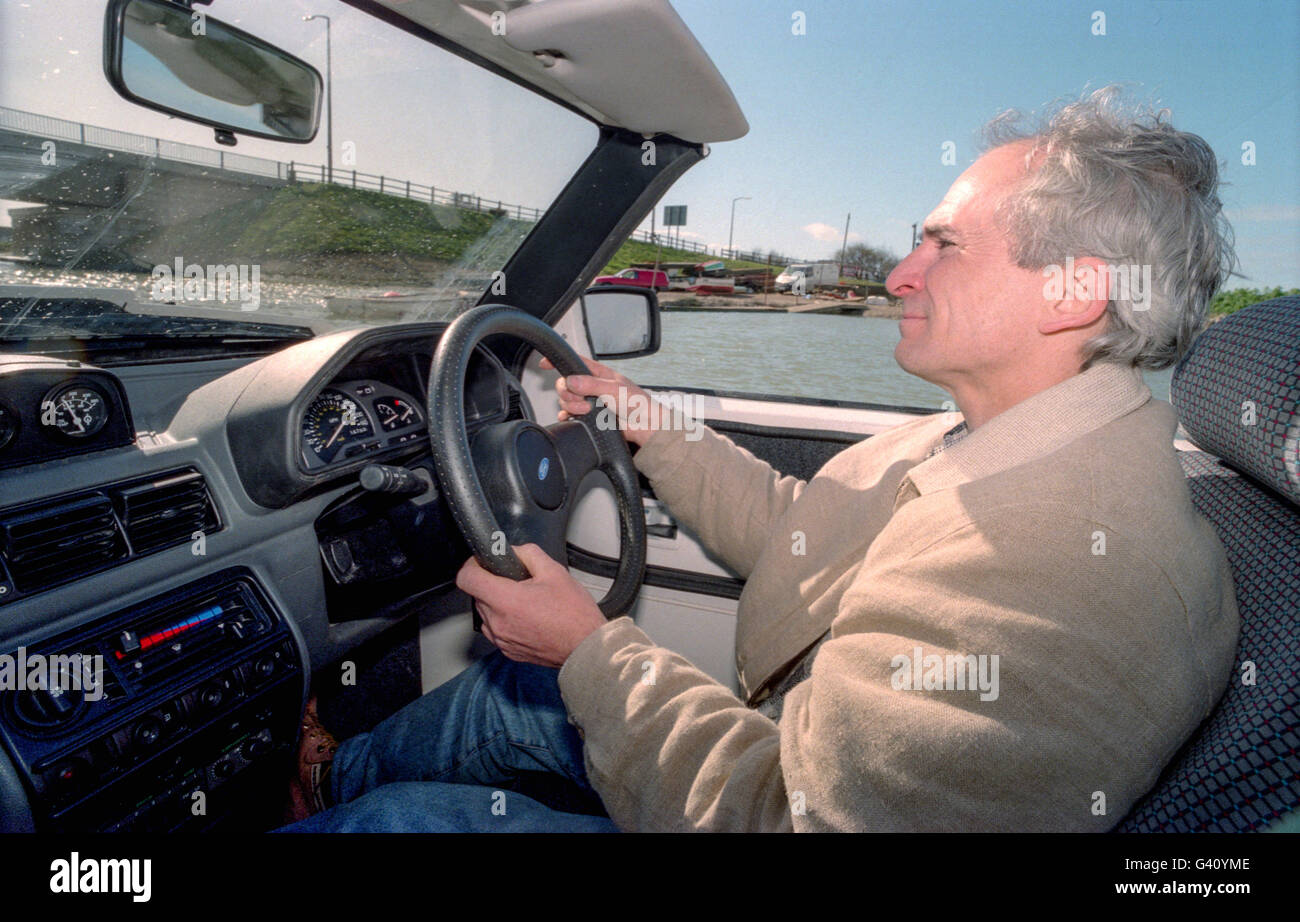Inventor Tim Dutton with his carboat, the Dutton Mariner, in and around ...