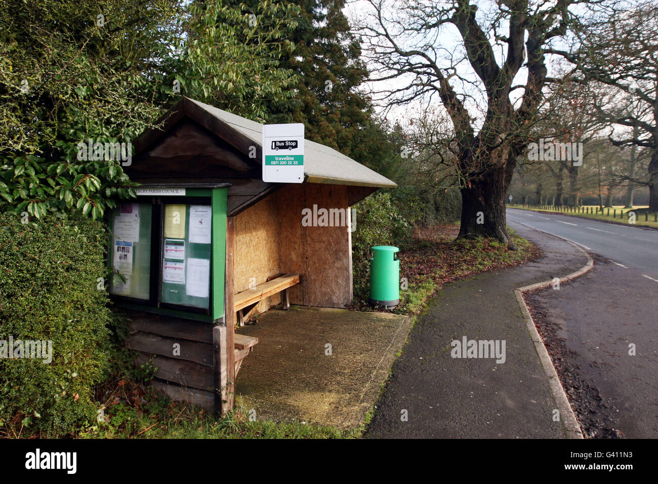 A bus stop in the village of Chapel Row in Berkshire Stock Photo - Alamy