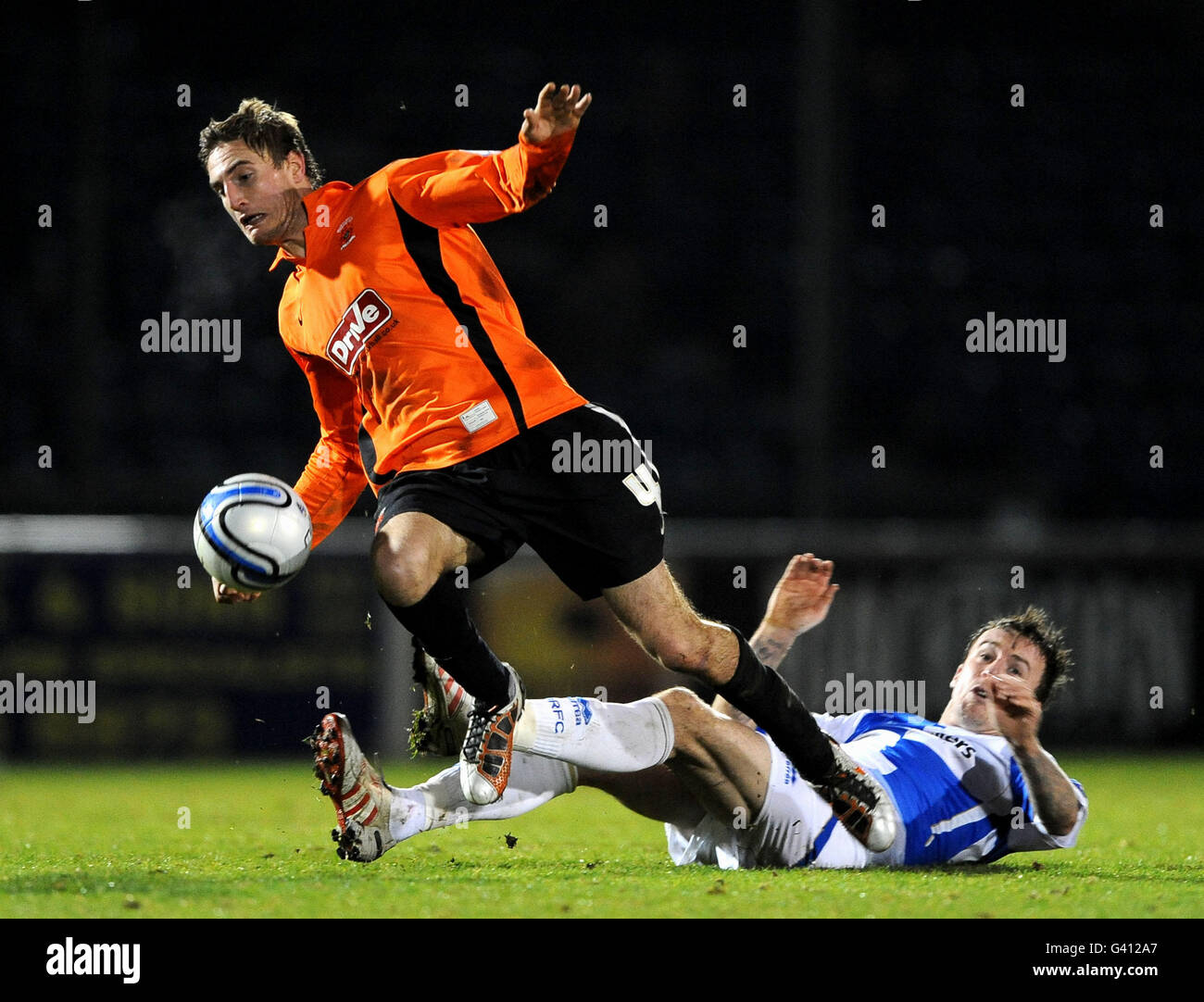 Bristol Rovers' Chris Lines and Hartlepool United's Gary Liddle Stock ...
