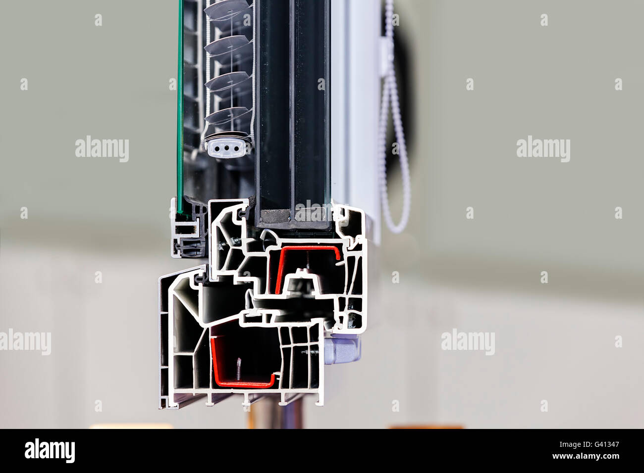 Cross section of triple glazing pvc profile for window; note shallow ...