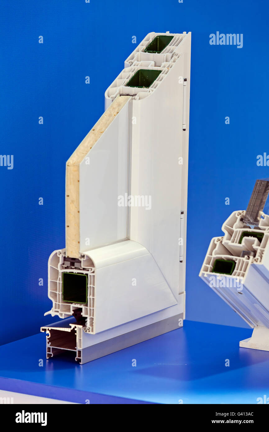Cross Section Of Pvc Profile For Window Stock Photos & Cross Section Of ...