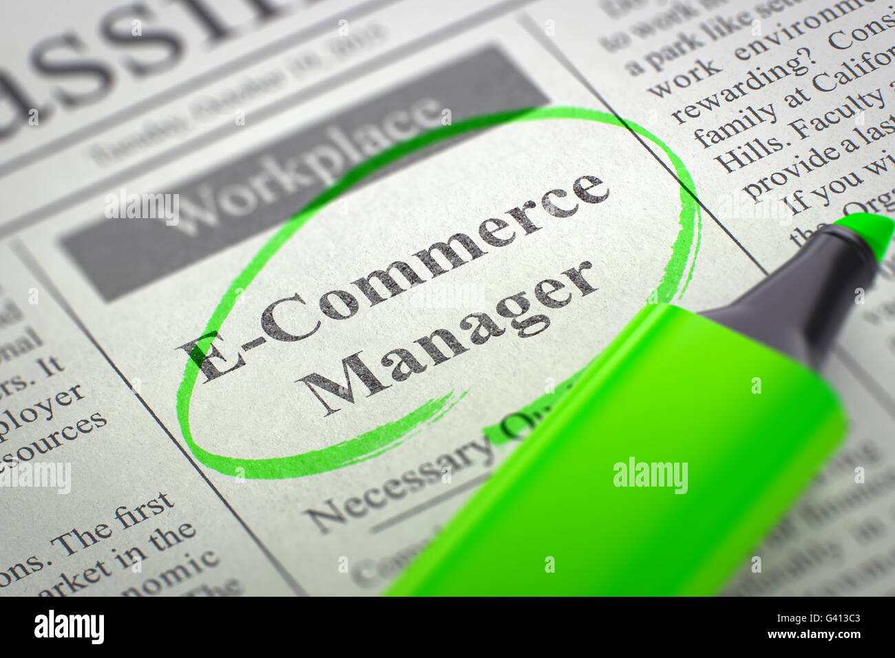E-Commerce Manager Job Vacancy Stock Photo - Alamy