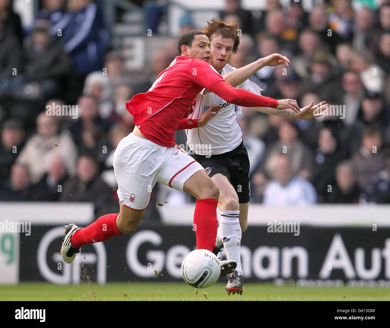 Derby countys left and nottingham forests right hi-res stock ...