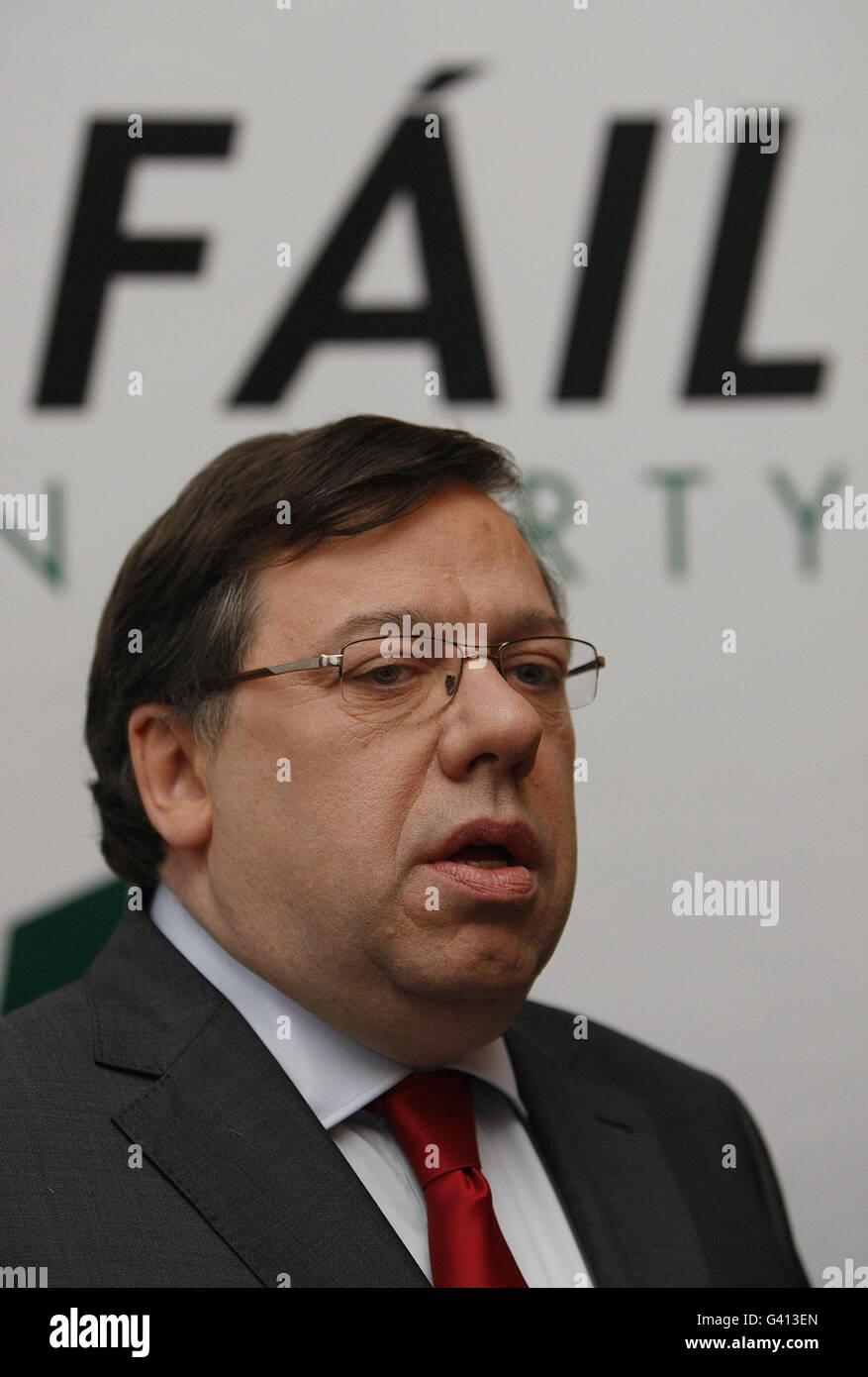 Brian Cowen stands down Stock Photo - Alamy