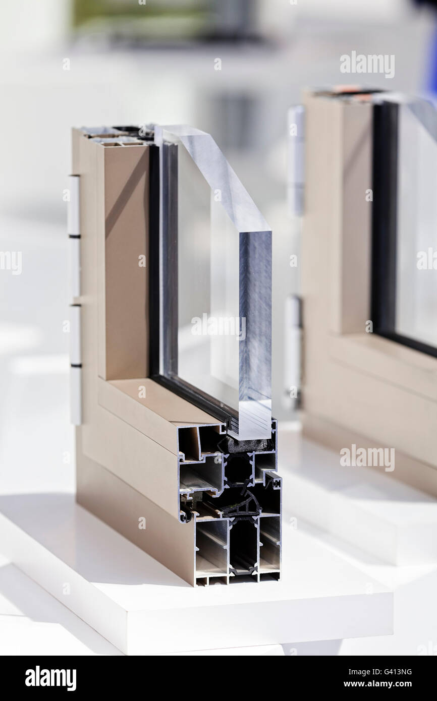Cross Section Of Aluminum Profile For Window High Resolution Stock ...